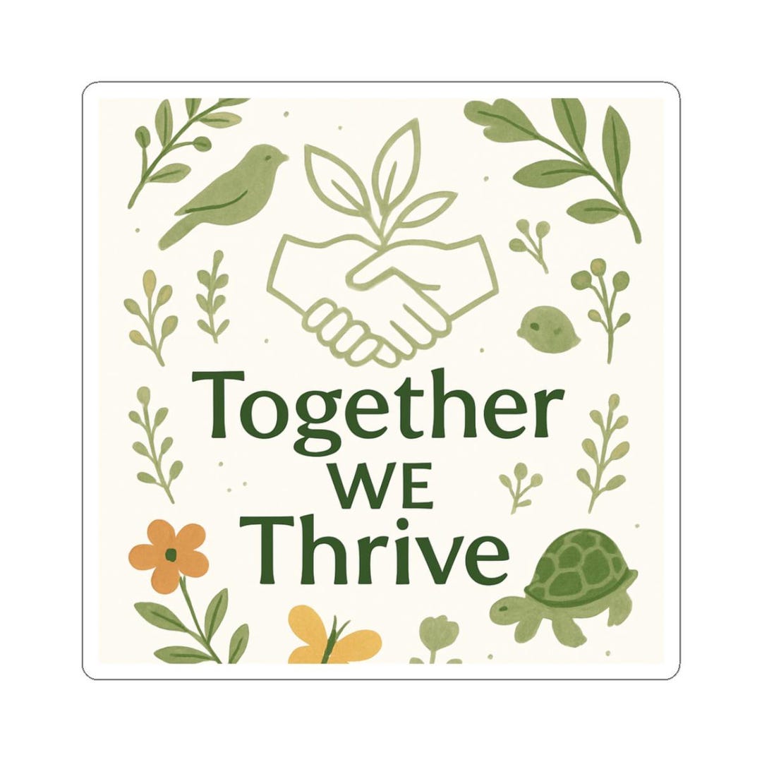 Together We Thrive Kiss-cut Sticker | Botanical Handshake, Turtle ...