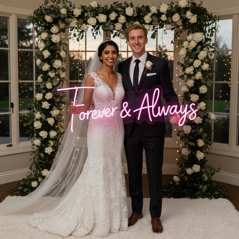 Wedding Initials Heart Neon Sign | Custom Monogram Heart Neon Sign ...