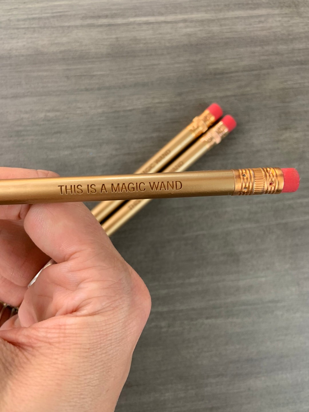 This is a Magic Wand Engraved Pencils Set in Gold. Back to School ...