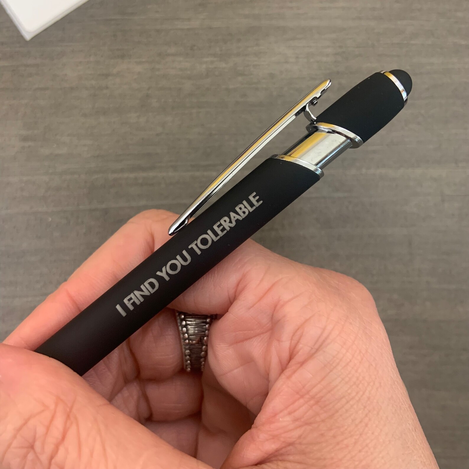 I Find You Tolerable Stylus Pen. Black Ink Inside. Funny Romantic Gift ...