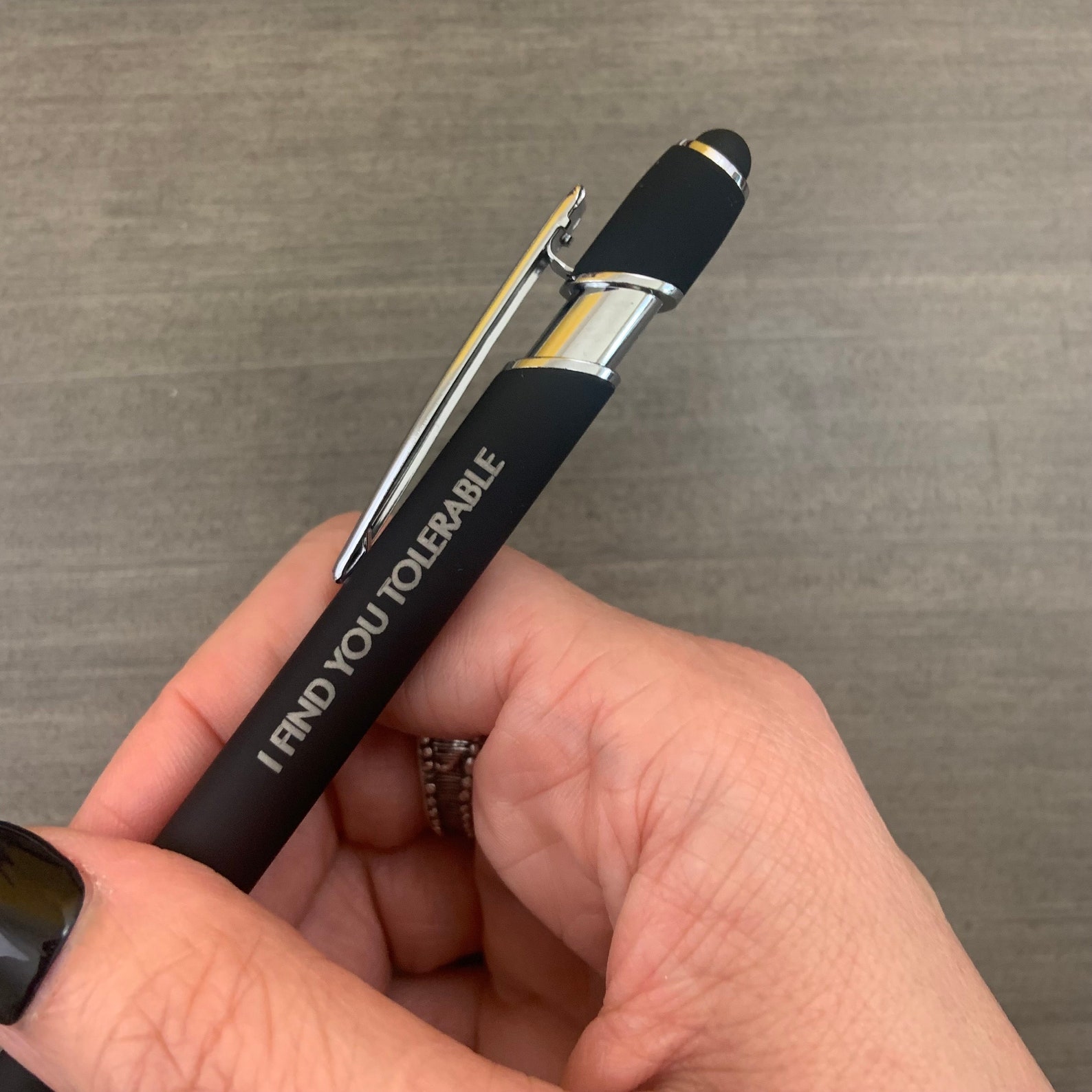 I Find You Tolerable Stylus Pen. Black Ink Inside. Funny Romantic Gift ...