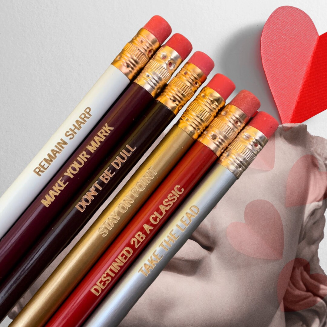 Pencil Pun Pencil Set, 6 Pencils. Multicolor, Multi Quote. #2 Lead. - Etsy