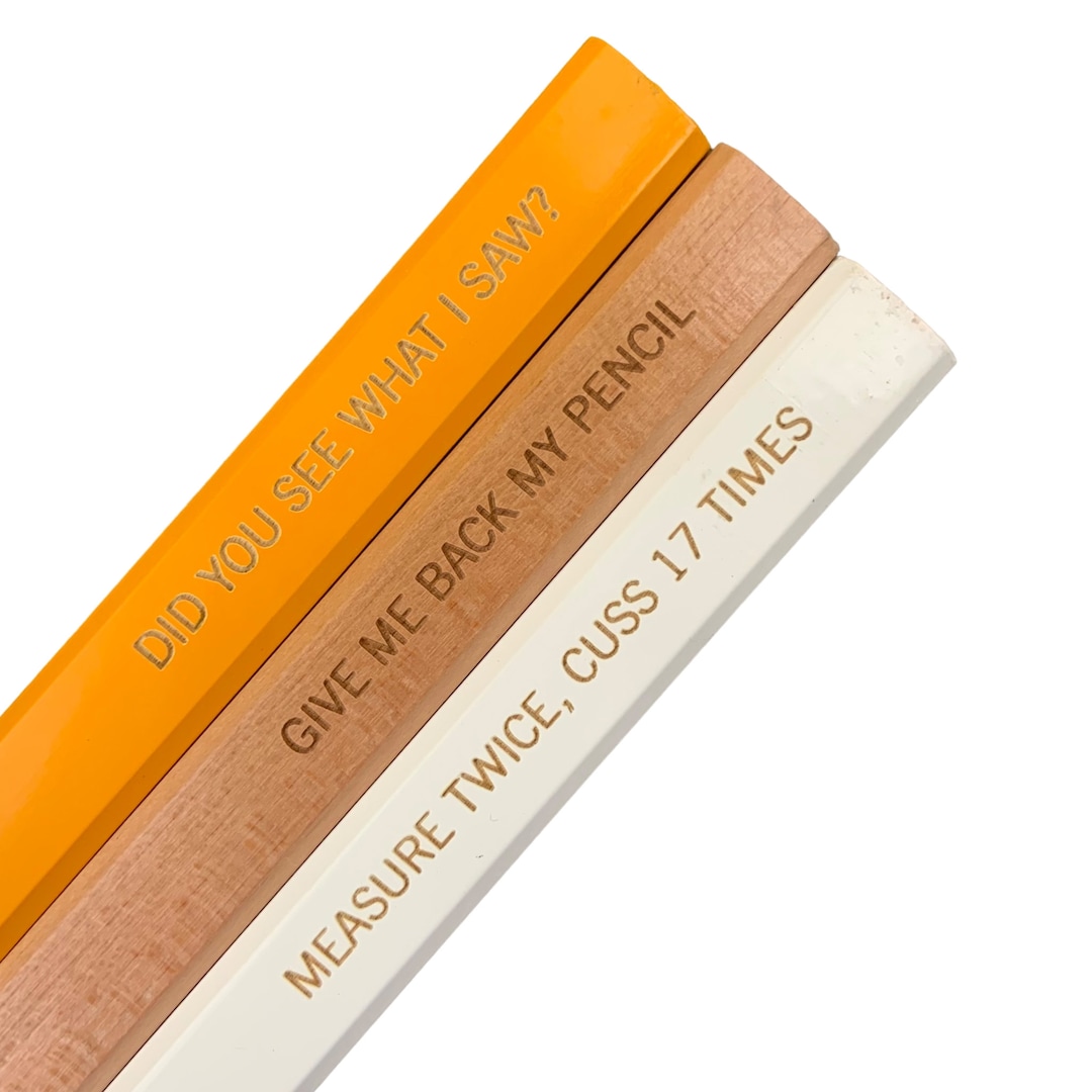 Carpenter Pencil Set – Things Carpenters Say, Funny Woodworking Pencils ...