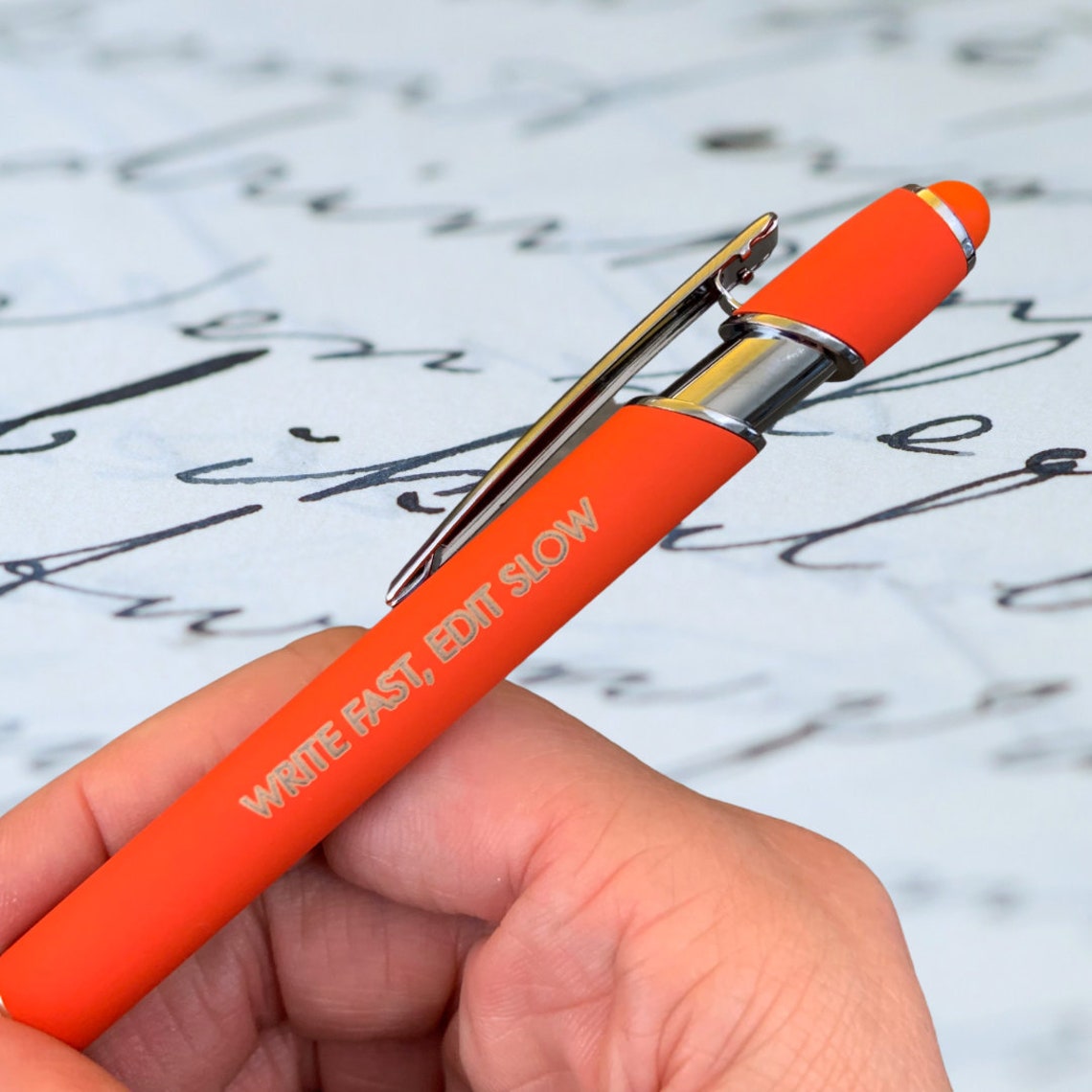 Write Fast, Edit Slow Pen: Aluminum Stylus Pen for Writers - Etsy