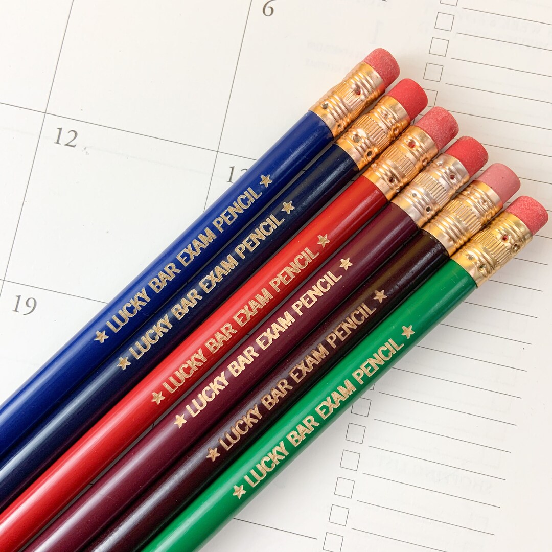 Lucky Bar Exam Pencils: Engraved #2 Pencils, Set of 6 - Etsy