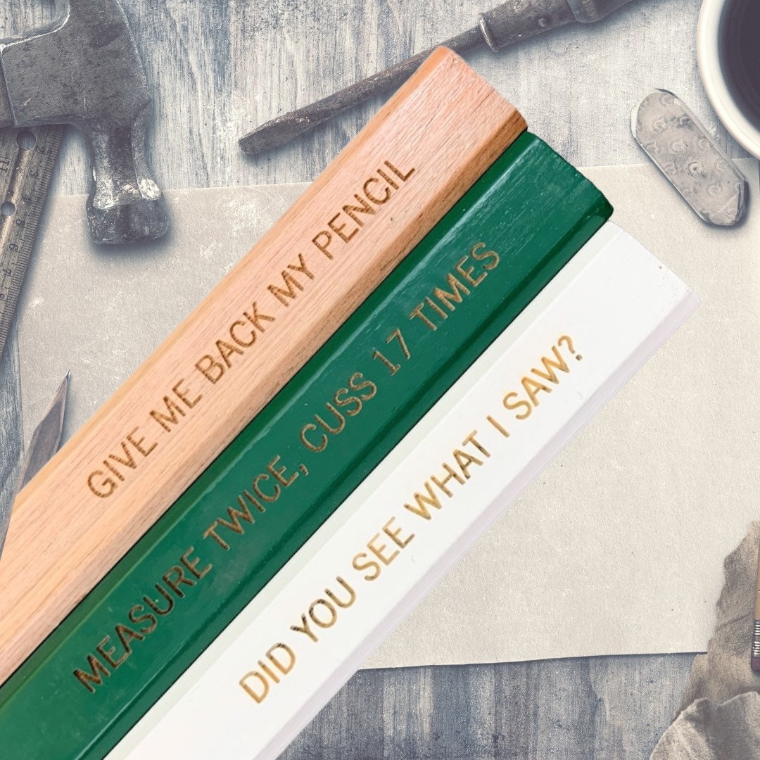 Carpenter Pencils Assorted Set of 3 Pencils Mixed Quotes Wood ...