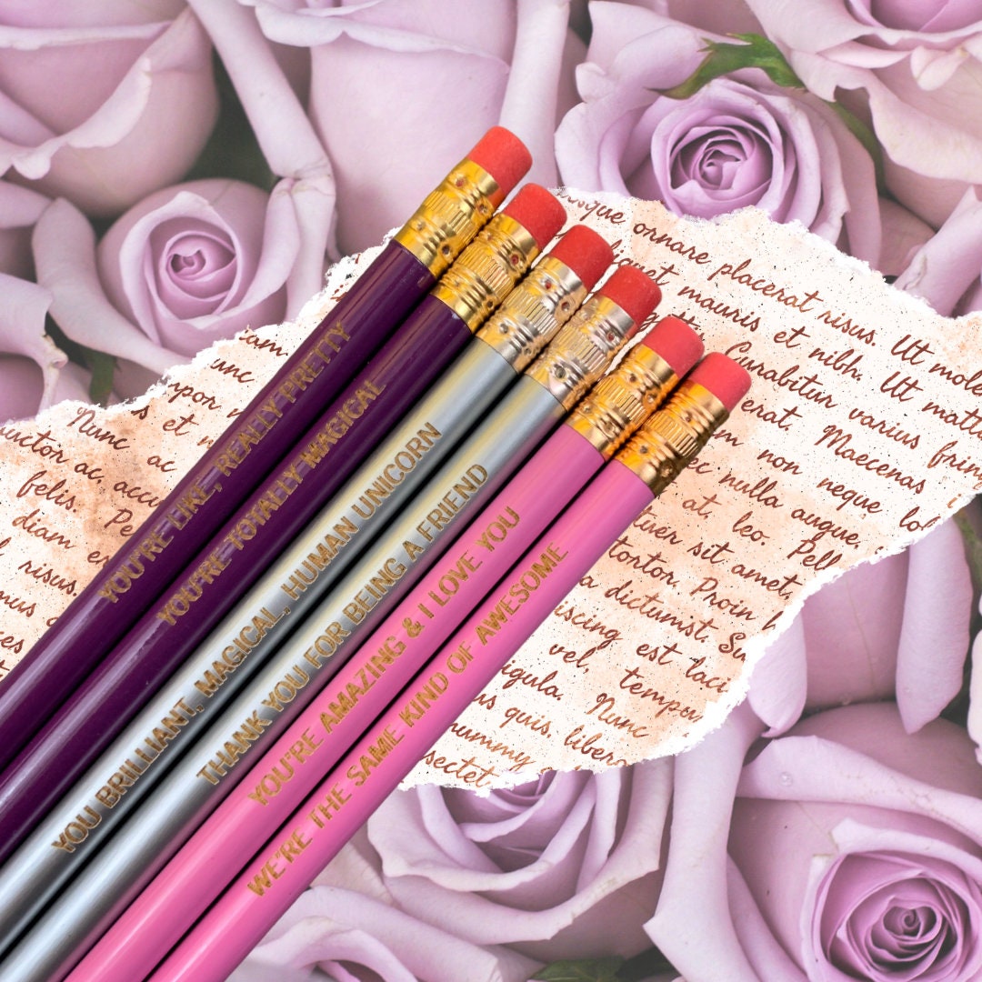 Personalized Friendship Pencils – Set of 6 | Cute & Inspiring Bestie ...