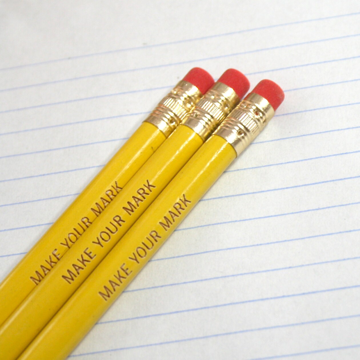 Make Your Mark Personalized Pencil Set 3 Pencils in Yellow. - Etsy