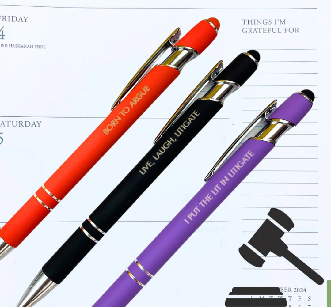 I Put the Lit in Litigate. Born to Argue. Lawyer Pen Set. Black Ink Pen ...