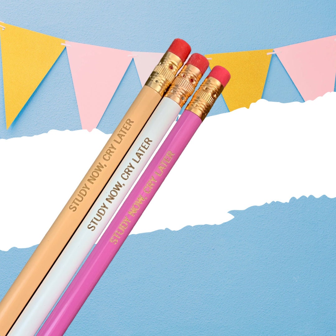 Study Now, Cry Later Personalized Pencil Set. Back to School Supplies ...