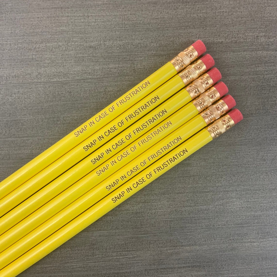 Snap in case of frustration Pencil set of in yellow. teacher | Etsy