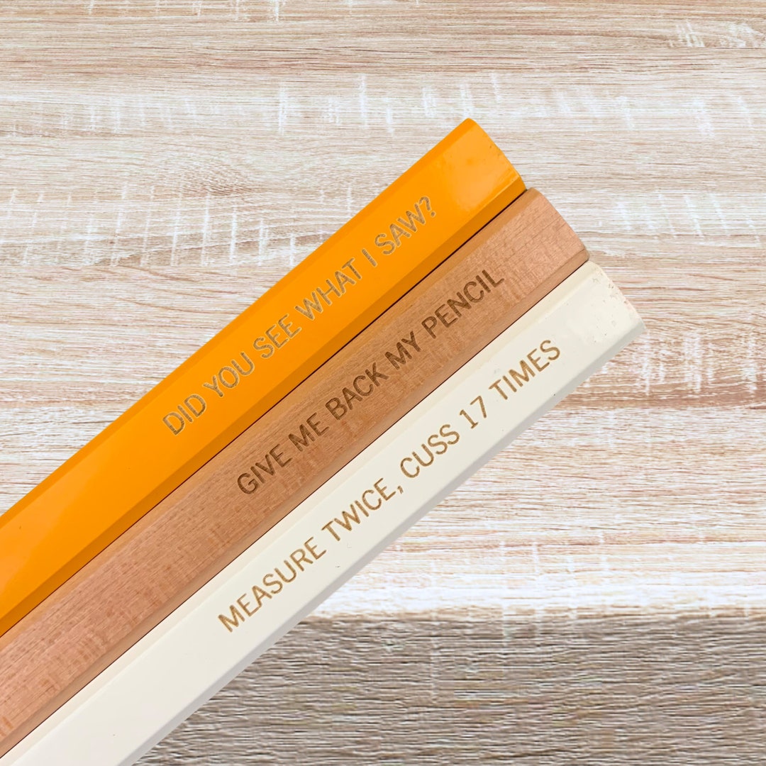 Carpenter Pencils Assorted Set of 3 Pencils Mixed Quotes Wood ...