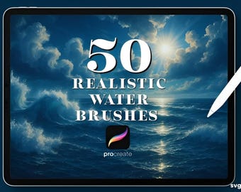 Water Effect Procreate Brushes | Liquid, Splash Stamps (digital ...