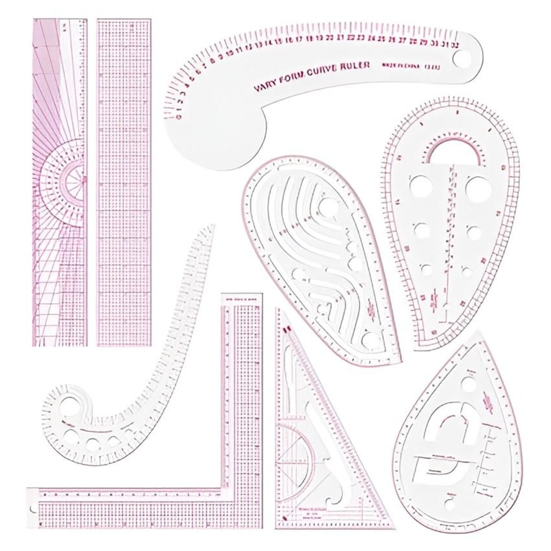 French Curve Ruler Set, Acrylic Sewing Pattern Template, 9PCS - Etsy