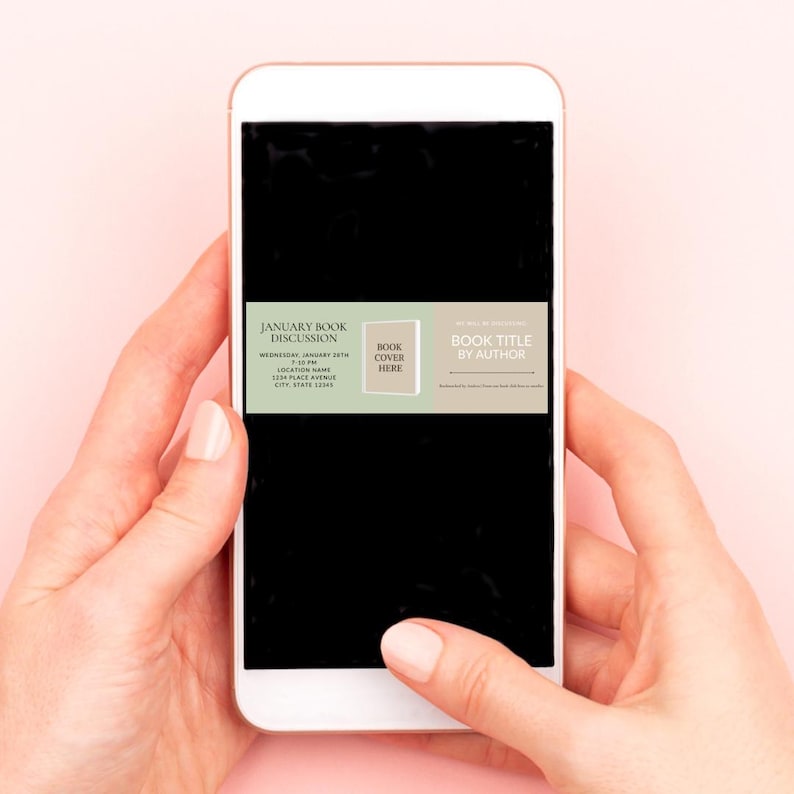 Book Club Event Facebook Cover | Editable Canva Template - Etsy