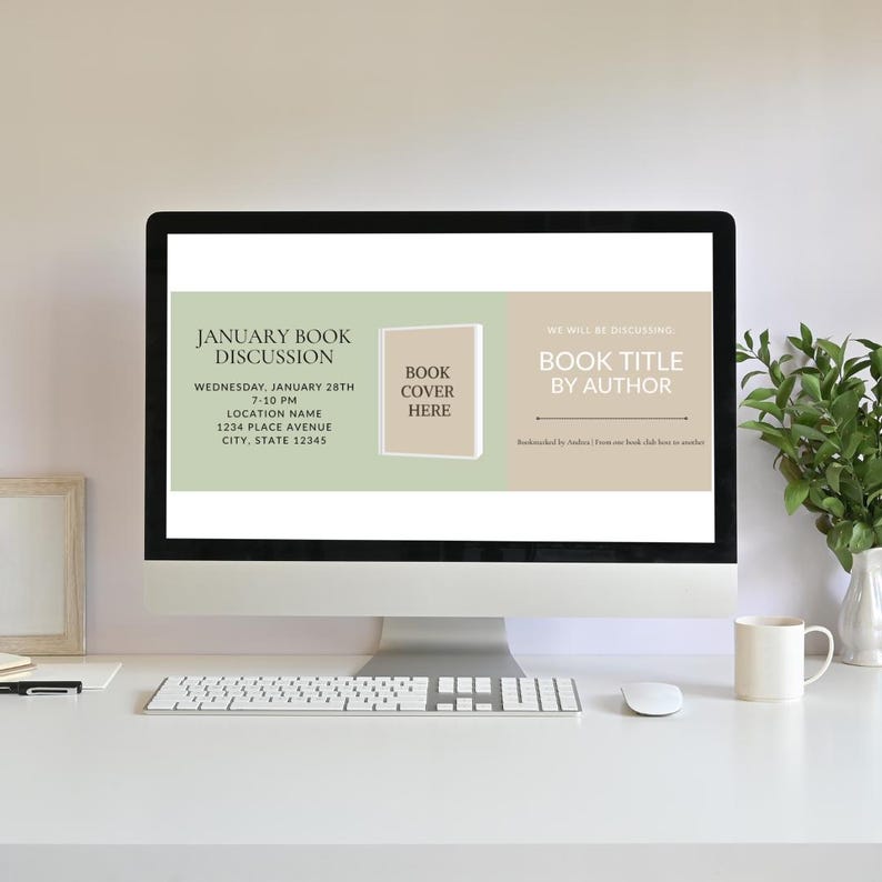 Book Club Event Facebook Cover | Editable Canva Template - Etsy