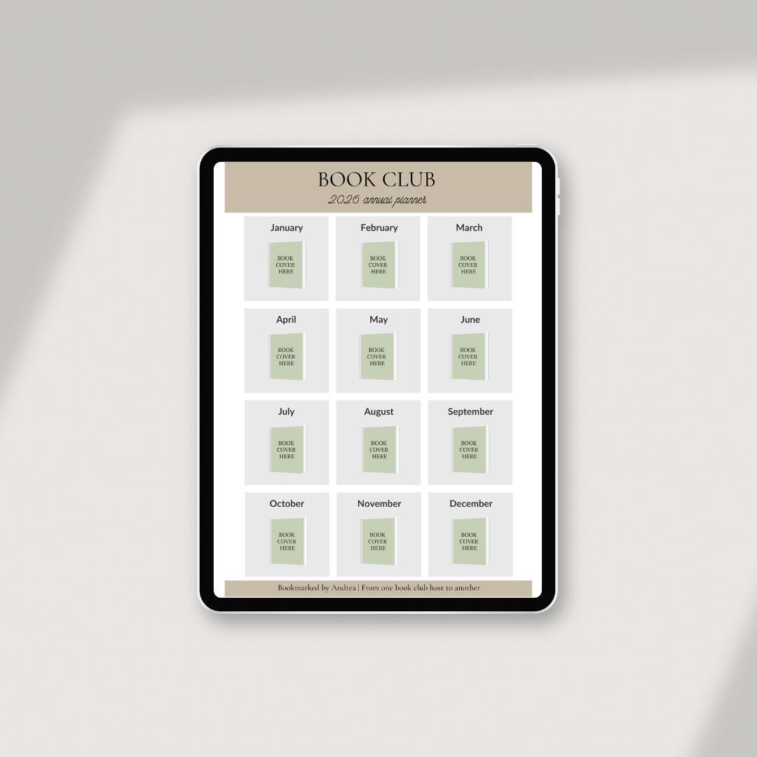 Book Club 2026 Planner | Editable Canva Template | Printable PDF - Etsy