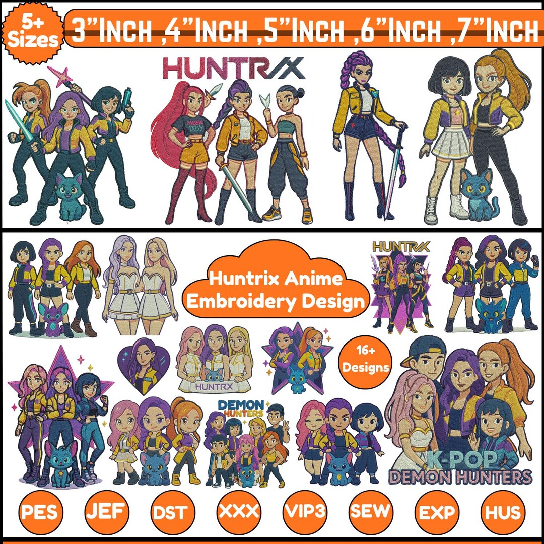 Kpop Huntrix Girls Machine Embroidery Designs Huntrix Logo Embroidery ...
