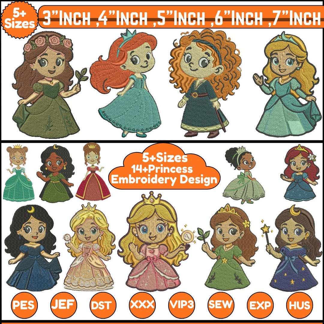 Princess Machine Embroidery Designs Princess Dress Embroidery Princess ...