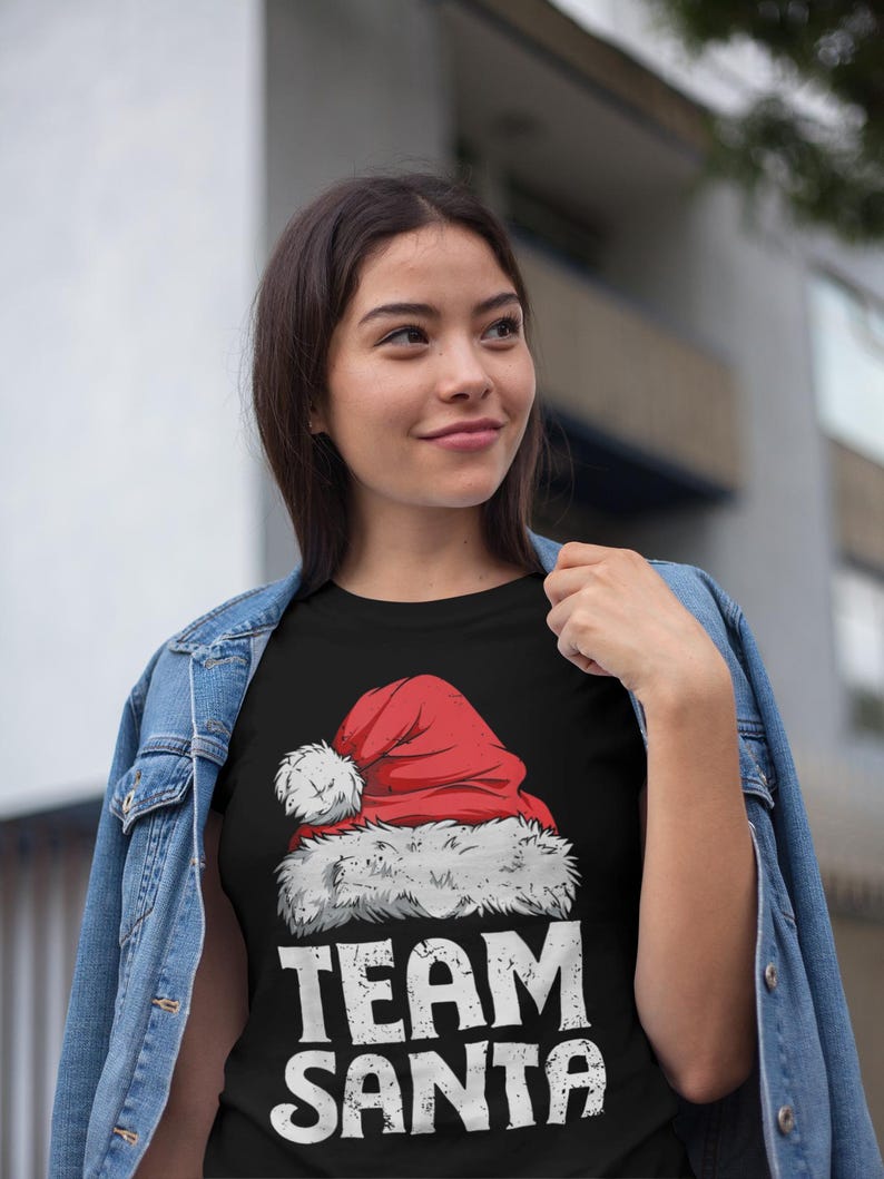 Team Santa PNG for Christmas , Distressed Santa Hat Graphic, Holiday T ...