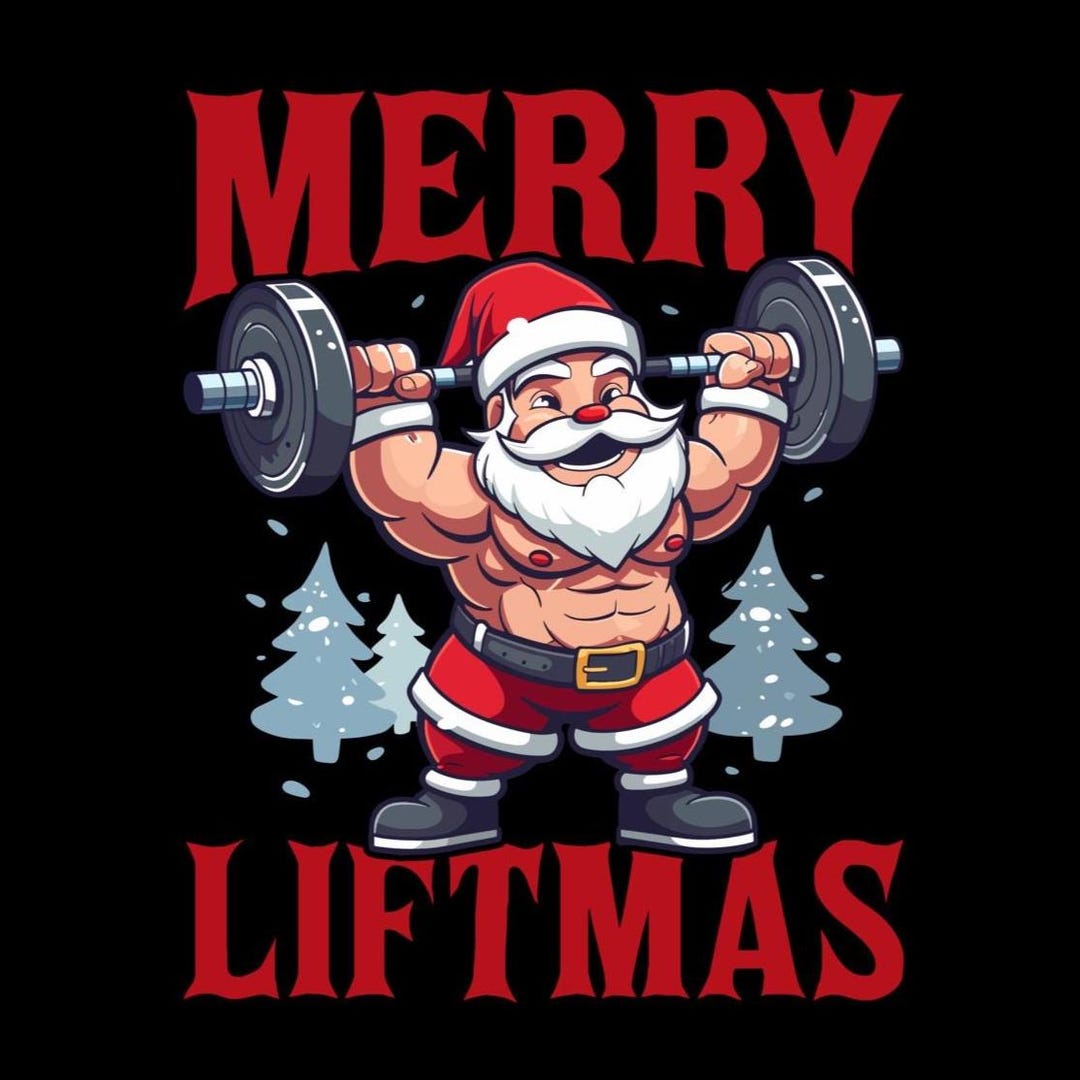 Merry Liftmas PNG, Santa Lifting Weights Design, Funny Christmas Gym ...