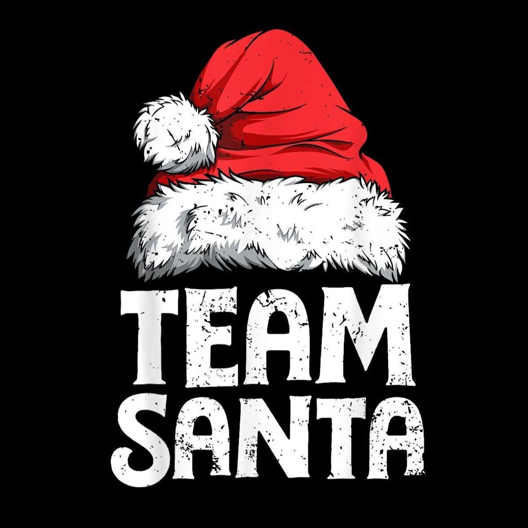 Team Santa PNG for Christmas , Distressed Santa Hat Graphic, Holiday T ...