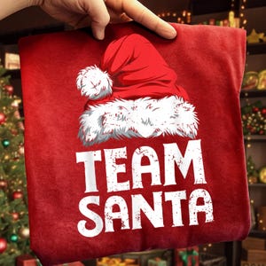 Team Santa PNG for Christmas , Distressed Santa Hat Graphic, Holiday T ...
