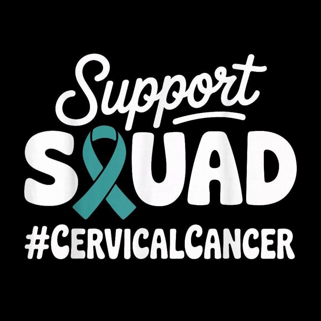 Cervical Cancer Support Squad PNG, Teal Ribbon Awareness Design ...