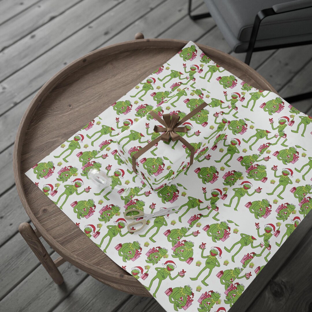 Kermit Holiday Pattern Wrapping Paper | Christmas Frog Gift Wrap - Etsy