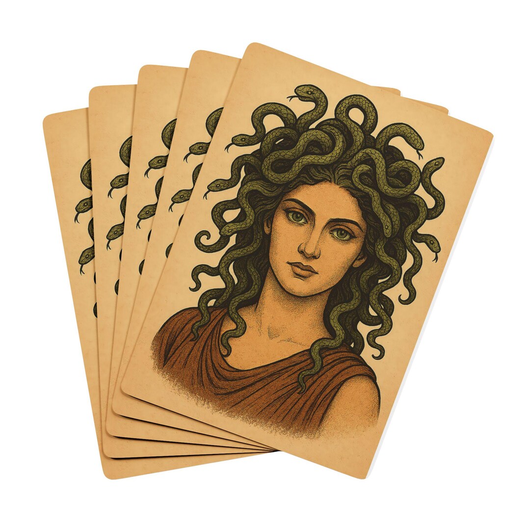 Medusa Playing Cards Poker Deck | Greek Mythology Gorgon Illustration ...