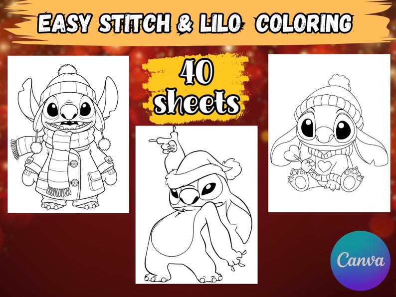 Lilo & Stitch Coloring Pages: 40 Kids' Activity Sheets (PDF Download ...