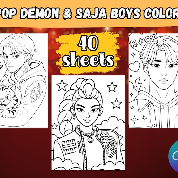 Huntrix colouring sheets - Etsy Italia
