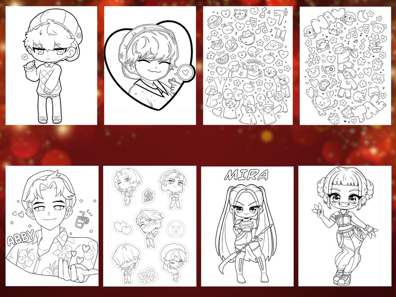 Demon Hunters K-pop Coloring Pages: Anime Saja Boys (digital Download ...