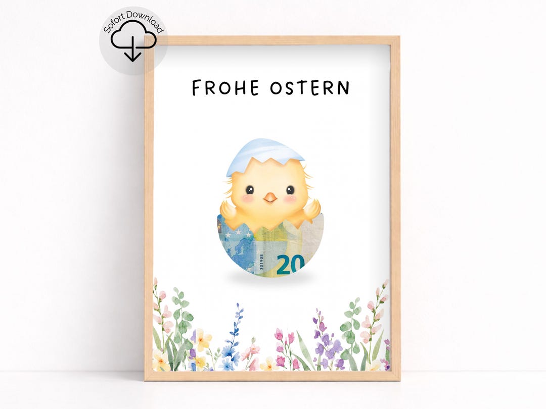 Easter Money Gift Printable Template – Chick Design PDF Instant ...
