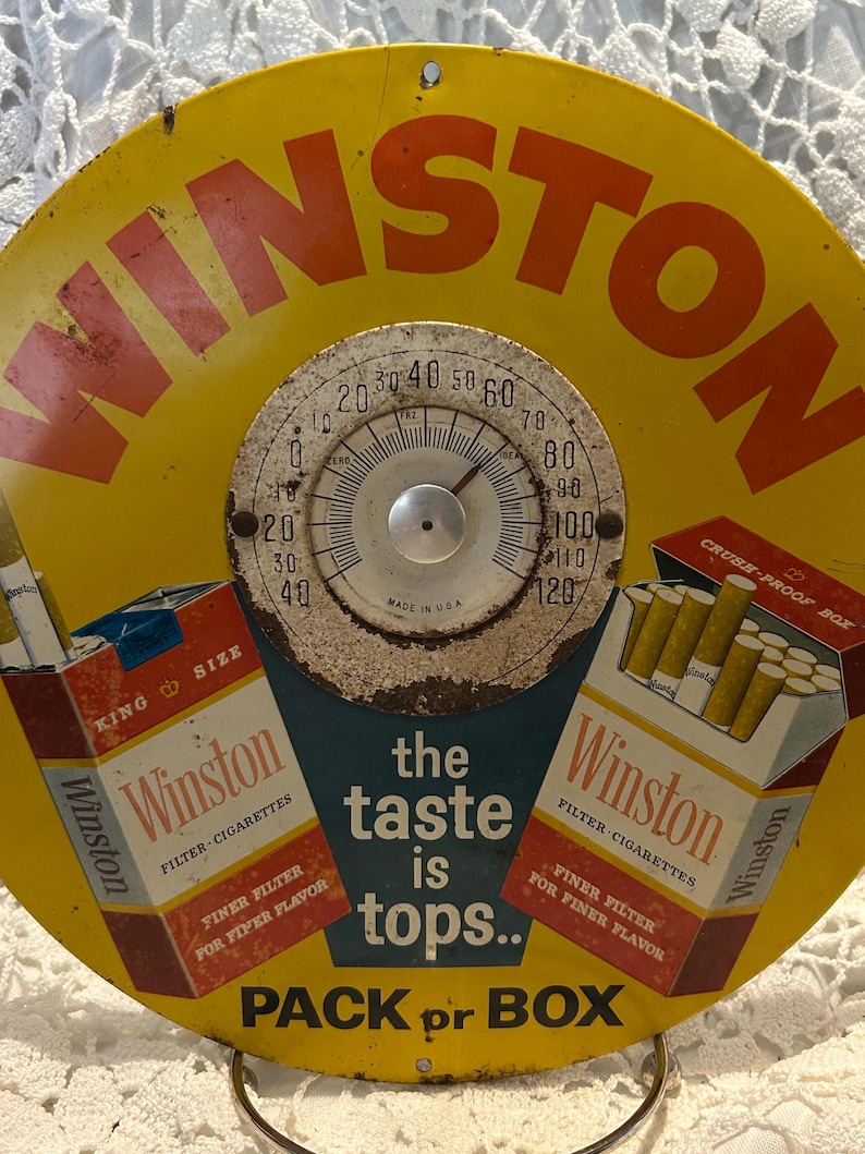 Original 1950s Winston Cigarettes Advertising Thermometer – WORKING ...