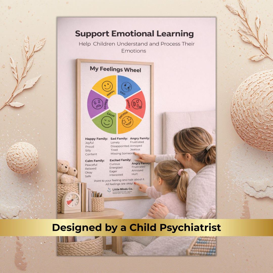 Kids Feelings Wheel Printable | Emotions Wheel for Children | ADHD ...