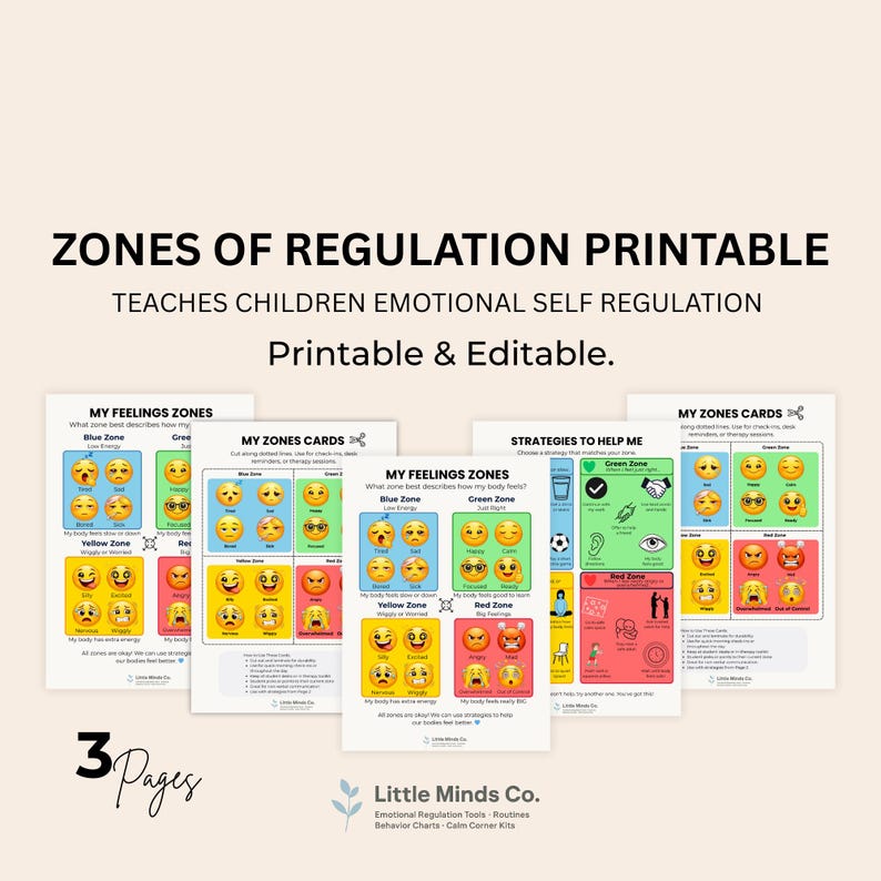 Zones of Regulation Chart Classroom | SEL Emotional Regulation Poster ...