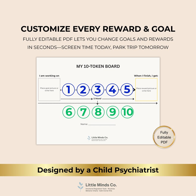 Token Board Reward Chart Printable PDF | Kids Visual Economy System for ...