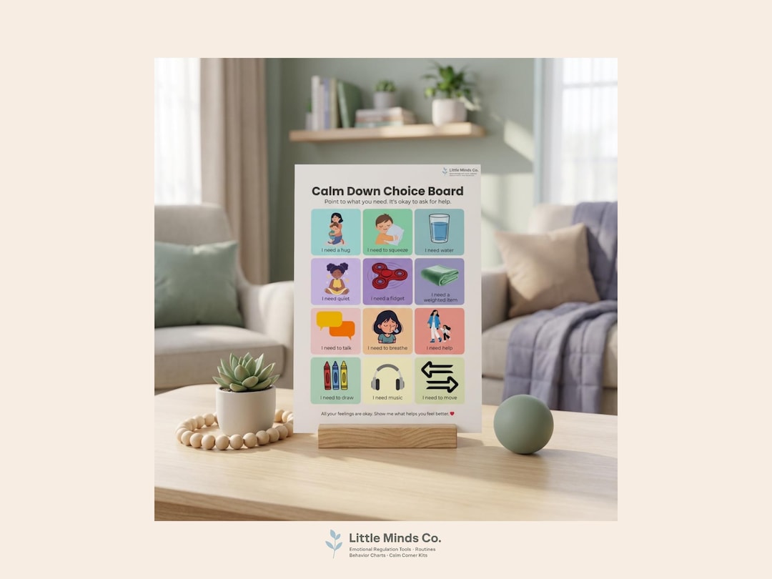 Calm Down Choice Board | Visual Support for Autism, ADHD, Nonverbal ...