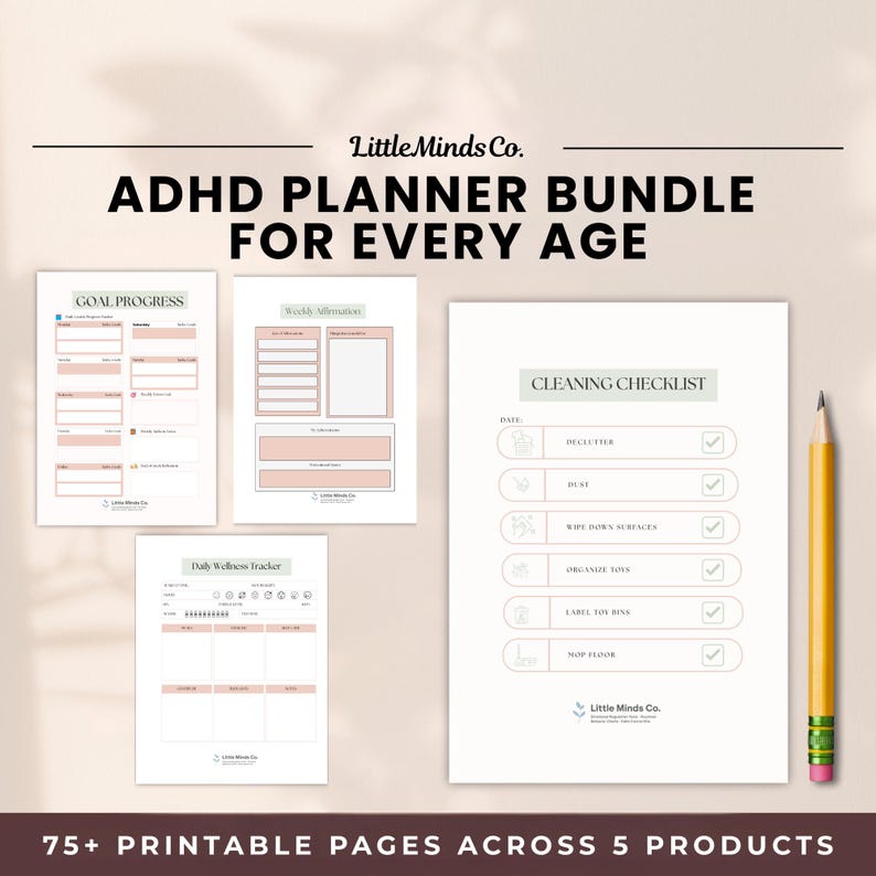 ADHD Planner Bundle | Kids, Teens, Adults, Executive Function (PDF ...