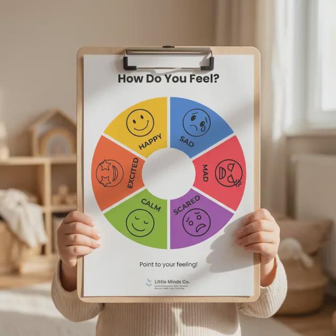 Kids Feelings Wheel Printable | Emotions Wheel for Children | ADHD ...