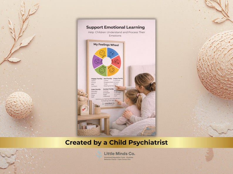 Kids Feelings Wheel Printable | Emotions Wheel for Children | ADHD ...