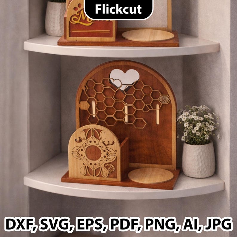 3D Gift Boxes Bundle, Laser Cut Mom Gift Stand, Floral Desk Organizer ...
