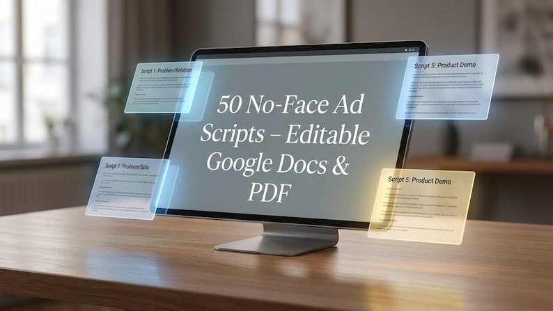 UGC Creator Script Template - 50 No-face Ads - Tiktok Reels Planner ...