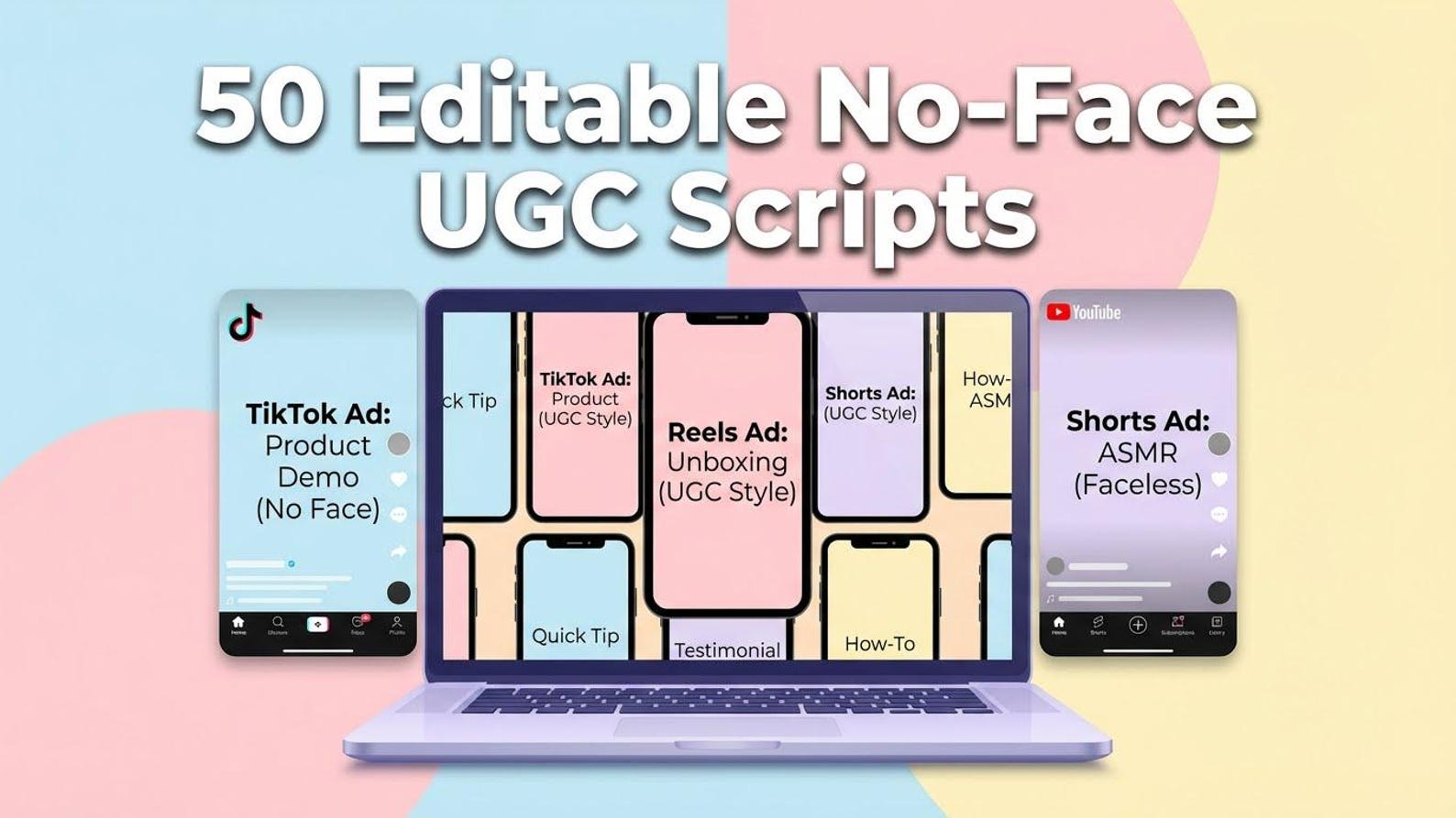 UGC Creator Script Template - 50 No-face Ads - Tiktok Reels Planner ...