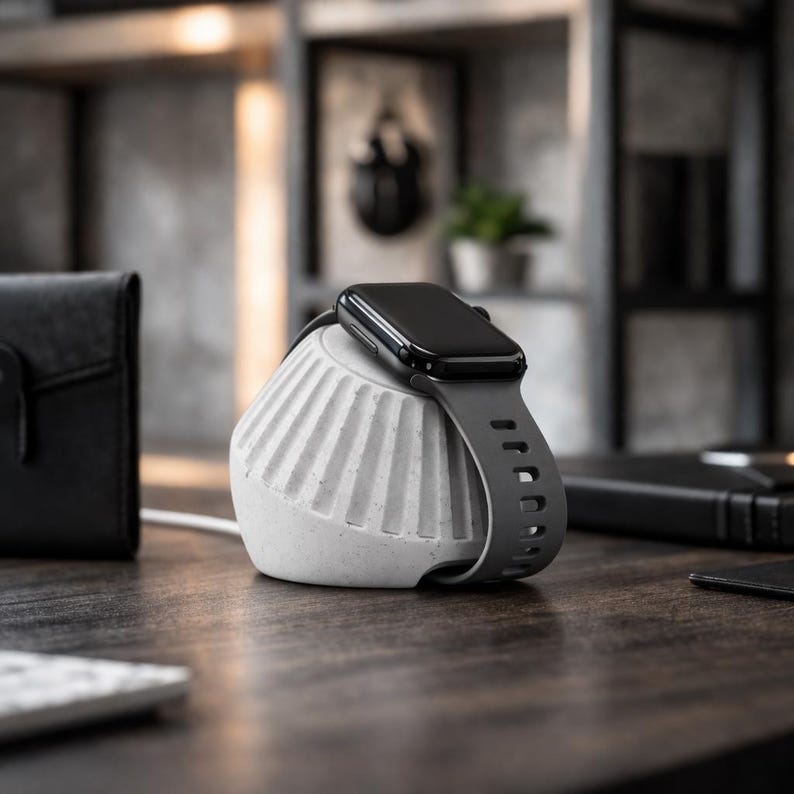 Modern Apple Watch Stand, 3D Printed Minimalist Charger Dock, Japandi ...