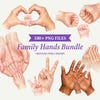 Watercolor Family Hands Clipart: Man, Woman, Baby, Kid, Family, Father ...