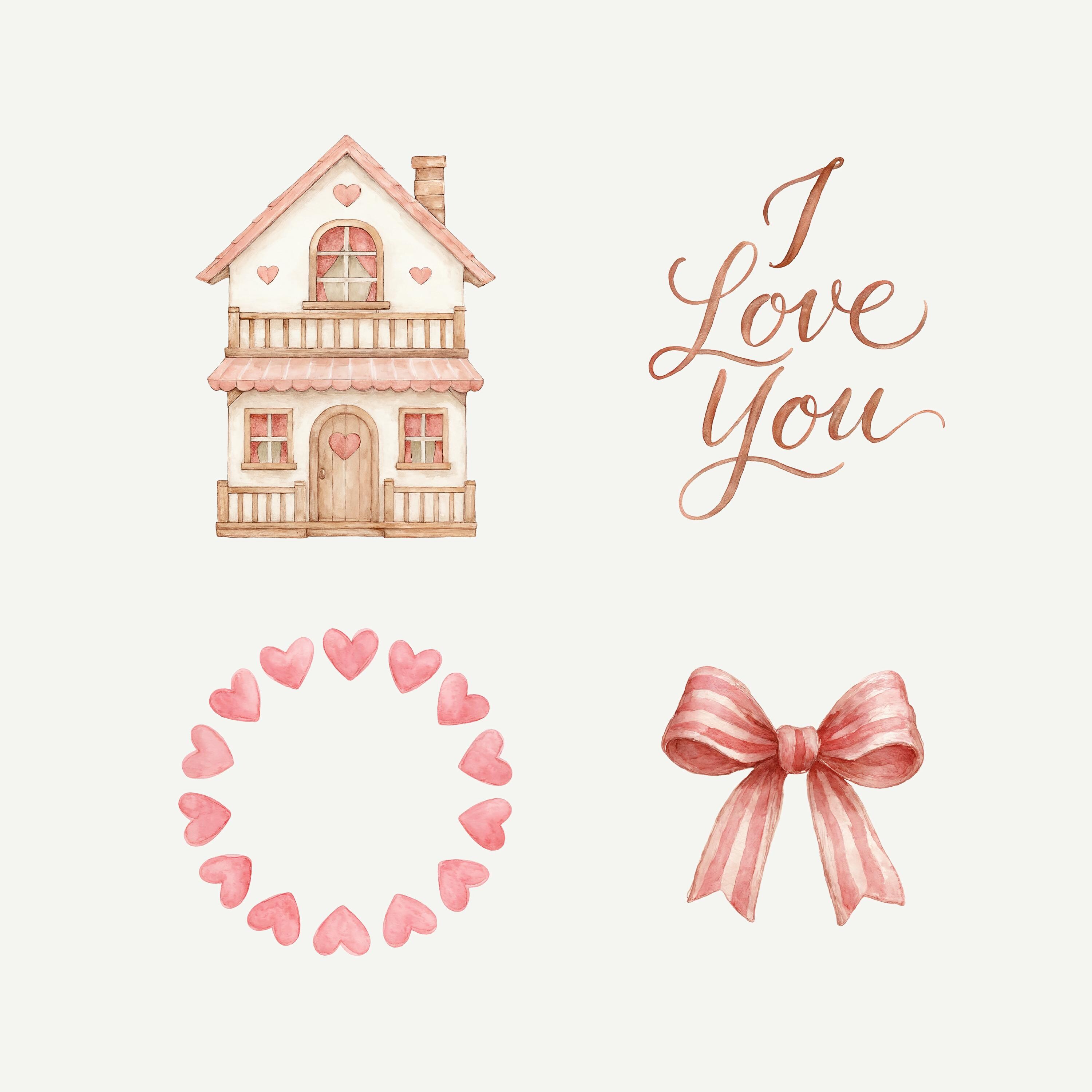 Valentine Teddy Bear Couple Clipart, Valentine Decor, Cute Watercolor ...