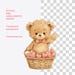 Valentine Teddy Bear Couple Clipart, Valentine Decor, Cute Watercolor ...