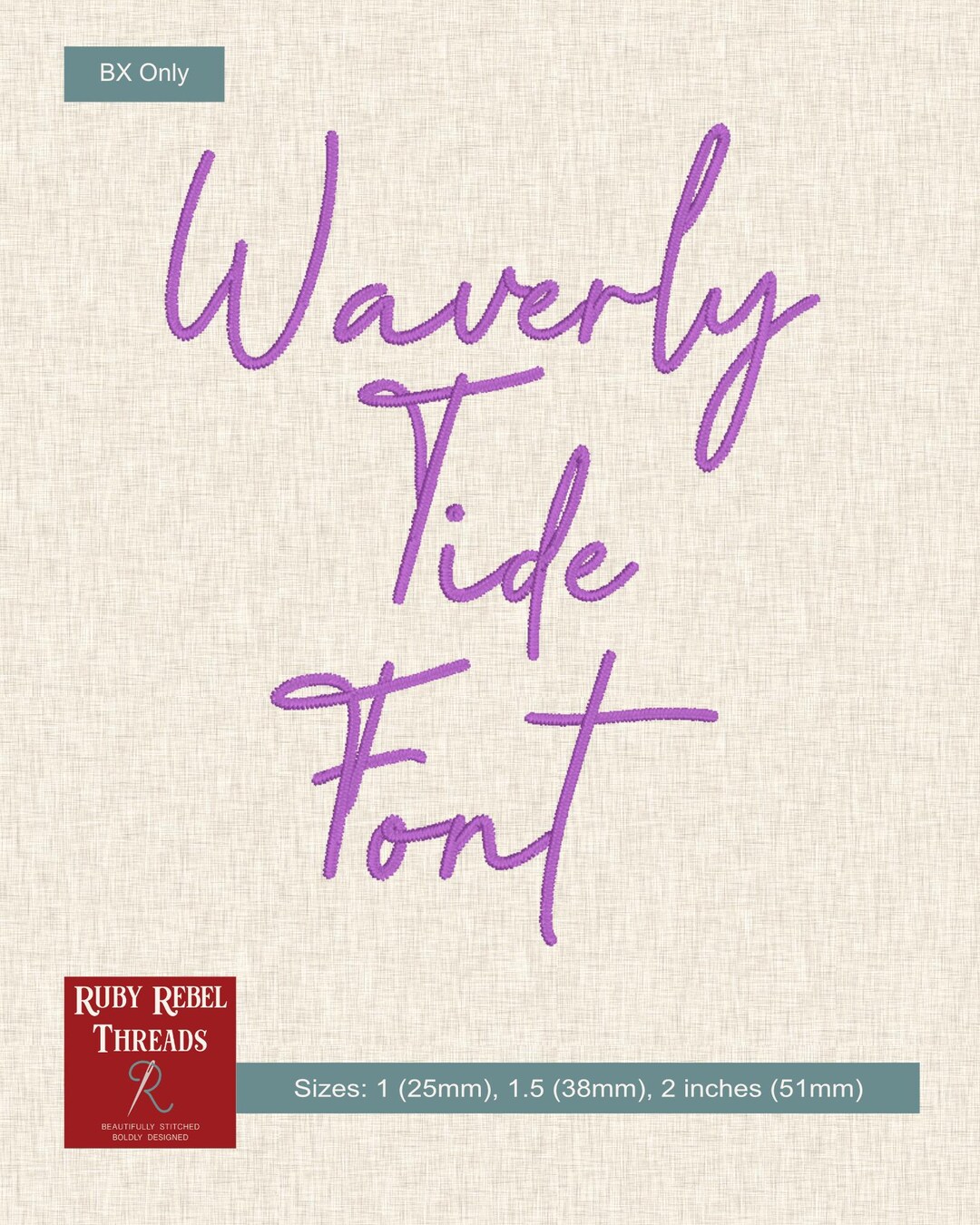 Waverly Tide – Handwritten Script Embroidery Font (BX Only) - Etsy